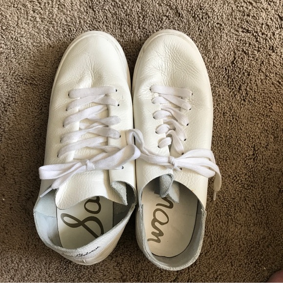 Sam Edelman | Shoes | Sam Edelman White Leather Sneakers Size 95 | Poshmark